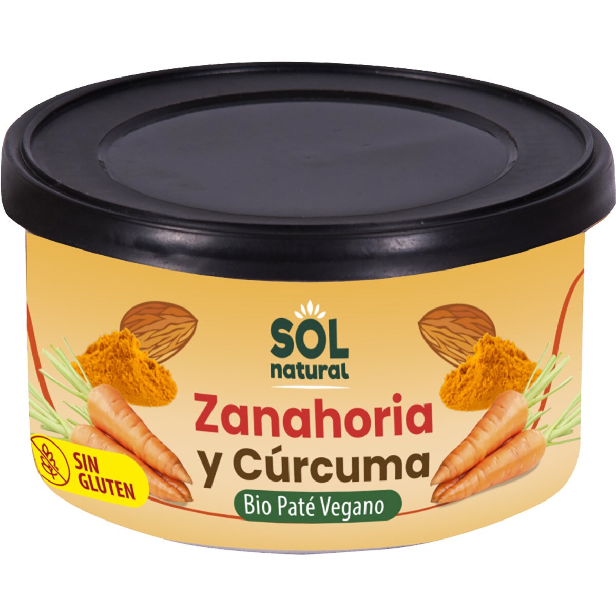 Paté vegano ecológico de zanahoria y cúrcuma sin gluten lata 125 g ...