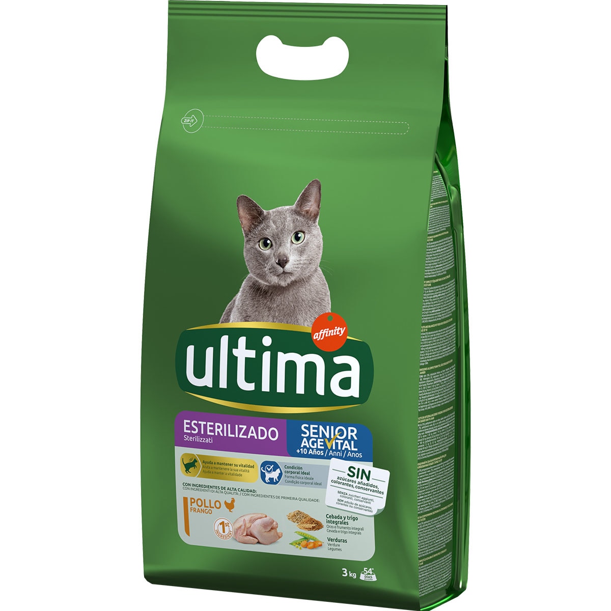 Sterilised Senior cat food with chicken for sterilised senior cats bag ...