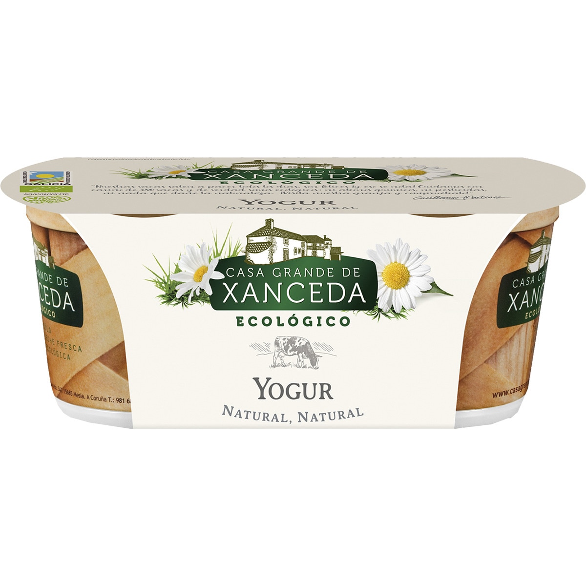 Yogur natural ecológico pack 2 unidades 125 g · CASA GRANDE DE XANCEDA ...