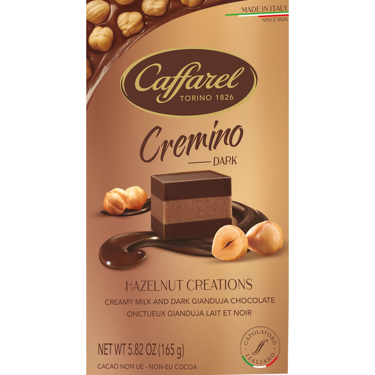 Bombons de Chocolate Negro e Avelã Cremino embalagem 165 g · Caffarel ...