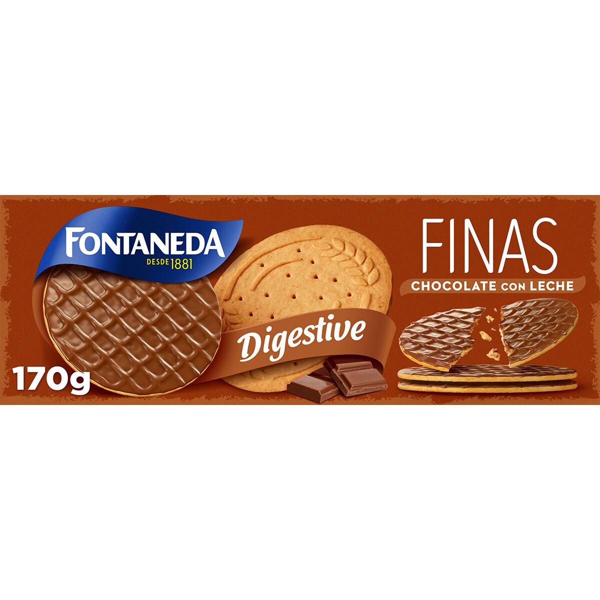 Digestive galletas finas con chocolate con leche estuche 170 g ...