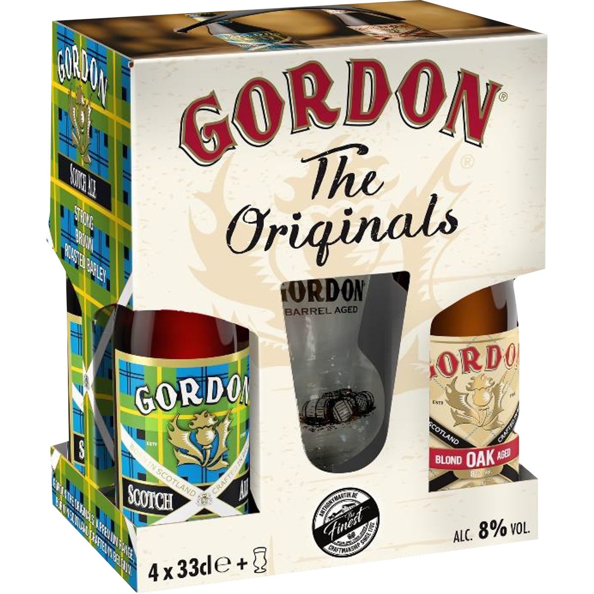 Finest The Originals cervezas rubias pack 4 botellas 33 cl + Copa ...