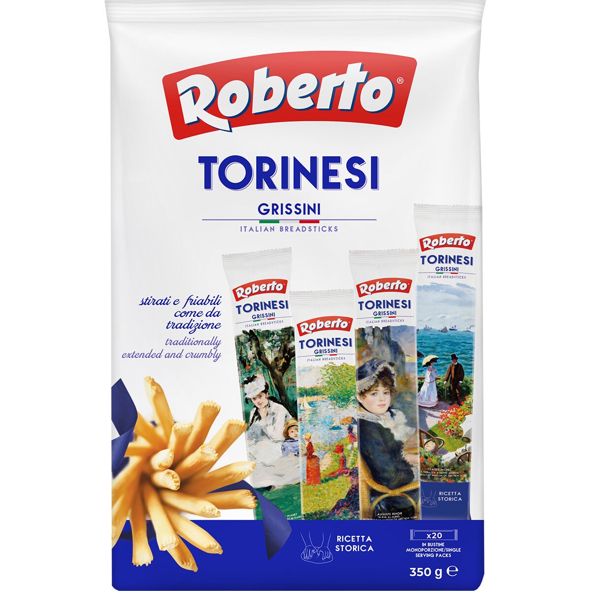 Torinesi grissinis italianos 20 envases individuales paquete 350 g ...