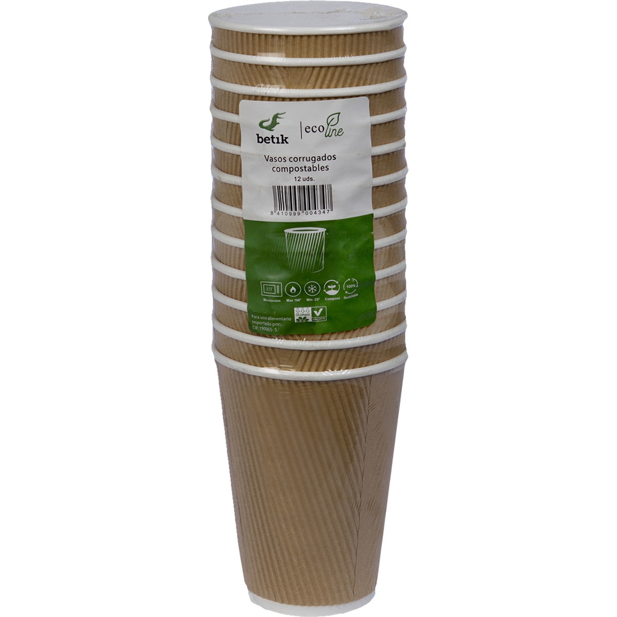 Vasos corrugados compostables 360 ml paquete 12 unidades · BETIK ...