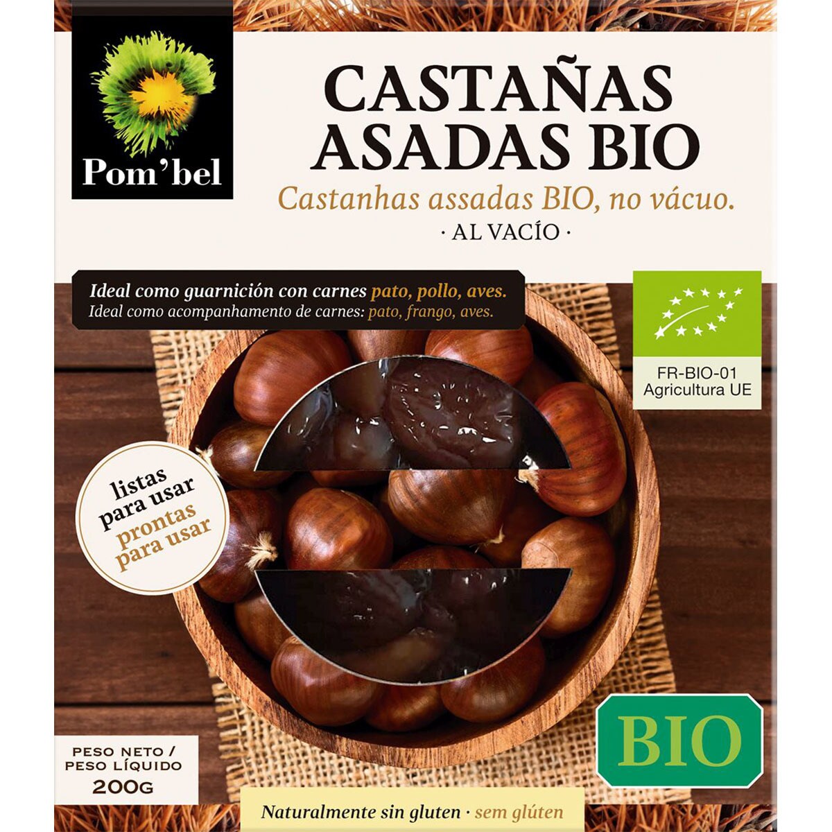 Castañas asadas ecológicas bolsa 200 g · POM'BEL · Supermercado El ...