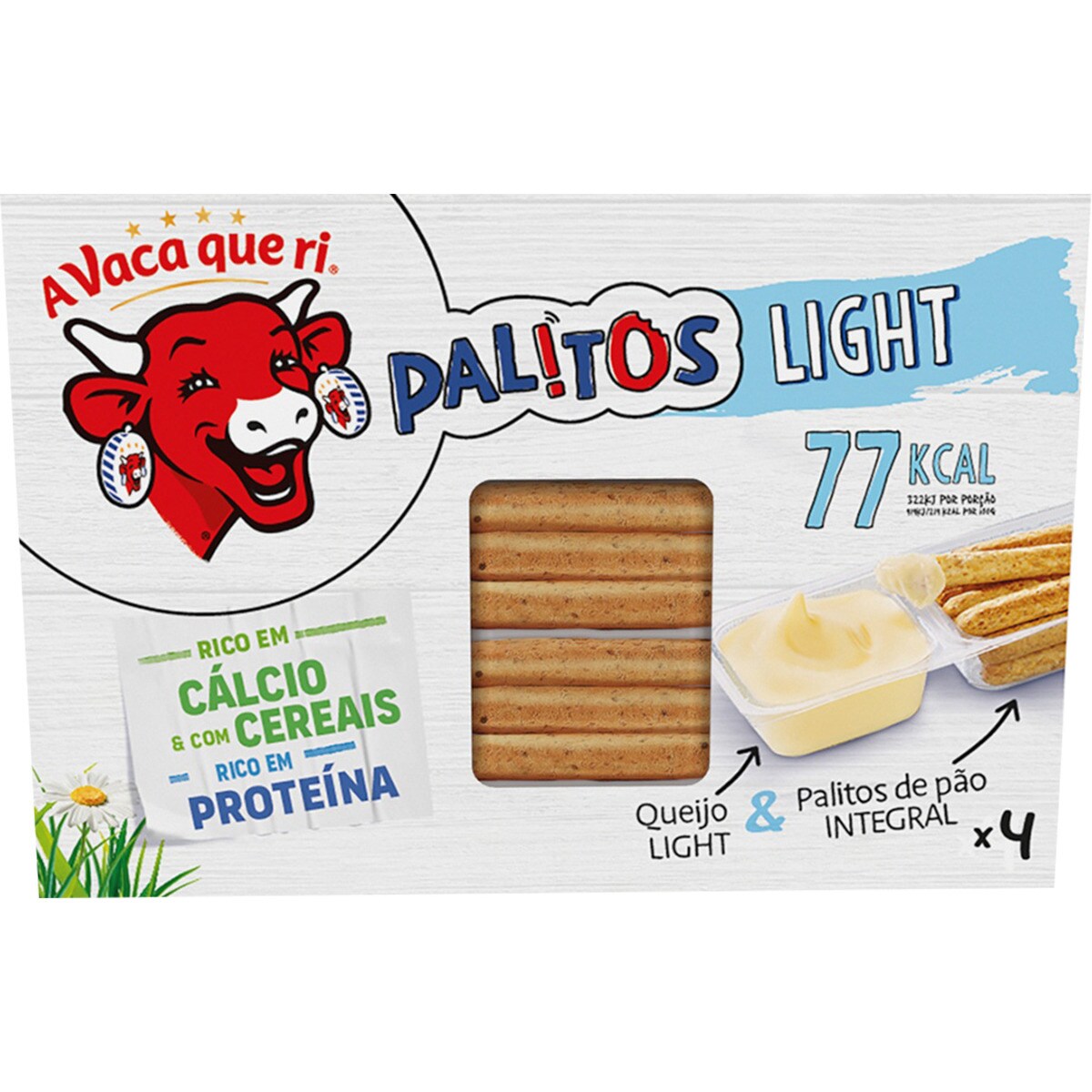 Queijo Fundido Light Palitos de Pão Integral embalagem 140 g · A Vaca ...