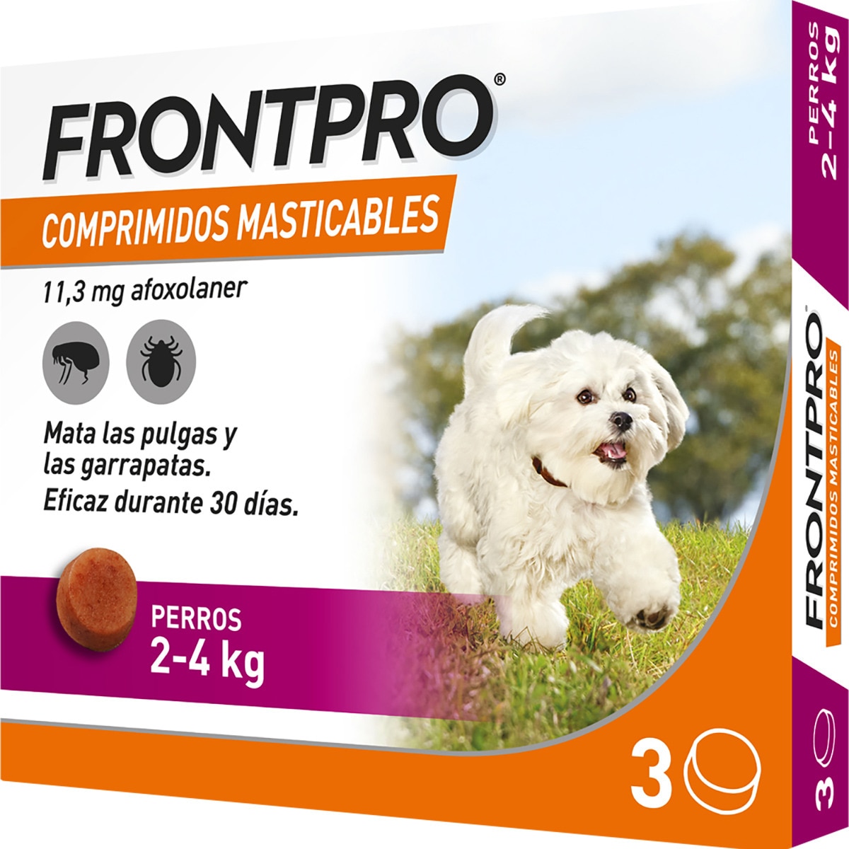 Anti-parasite chewable tablets for mini breed dogs 2 to 4 kg box 3 ...