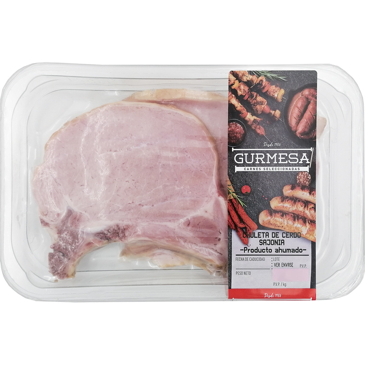 Chuleta de cerdo Sajonia peso aproximado bandeja 340 g sin gluten y sin ...