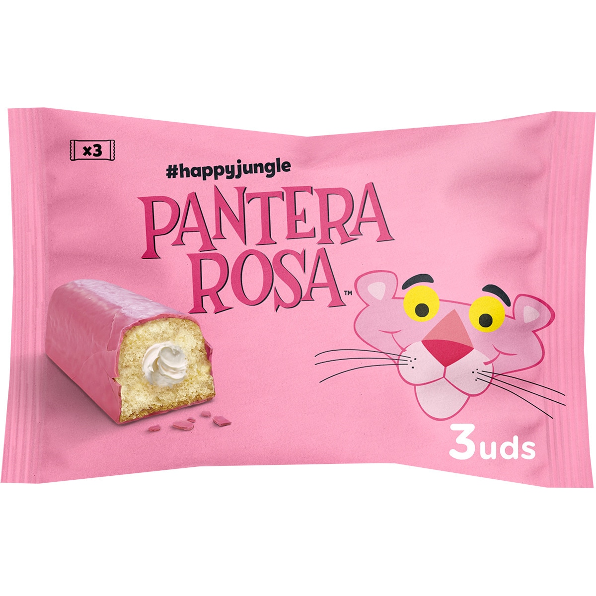 Pantera Rosa bizcochitos rellenos con cobertura rosa 3 unidades paquete ...