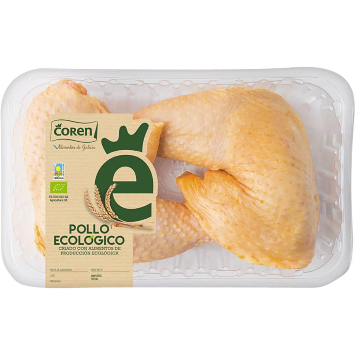 muslos de pollo ecológico 2 unidades peso aproximado bandeja 500 g ...