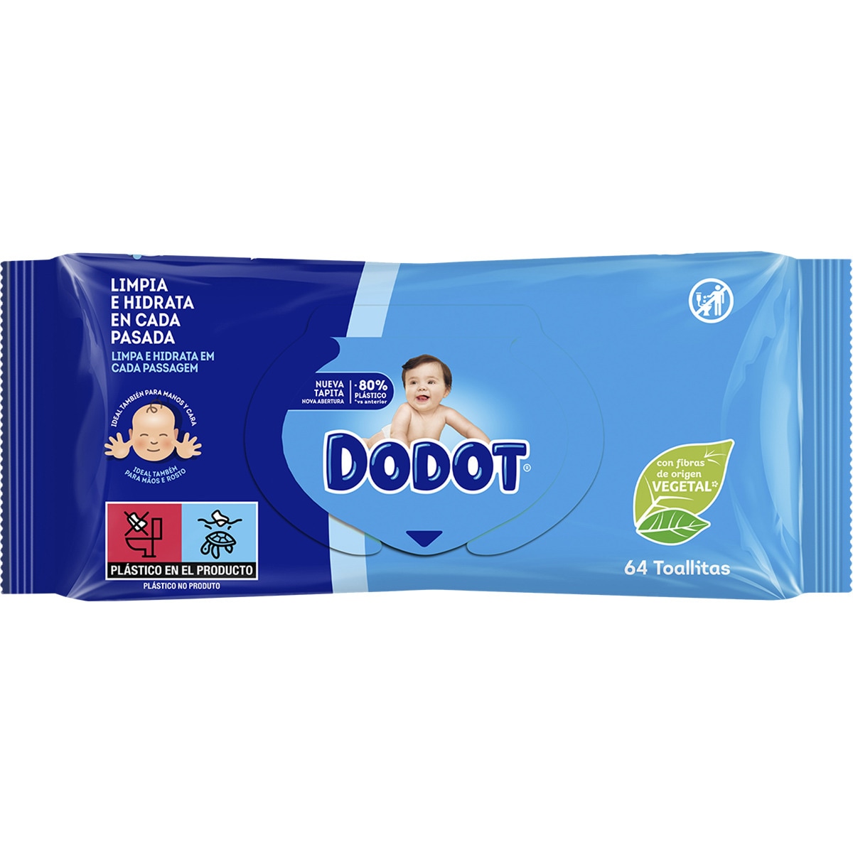 Toallitas húmedas infantiles con fibras de origen vegetal recambio 64 ...