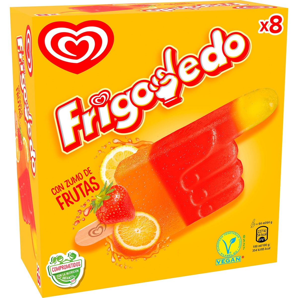 Frigodedo helado con zumo de frutas sin gluten 8 unidades estuche 512 ...