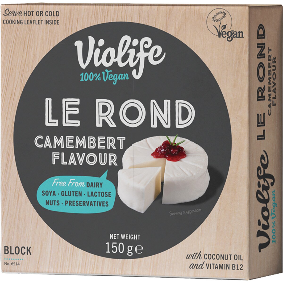 Le Rond bloque vegano sabor Camembert sin gluten y sin lactosa envase ...