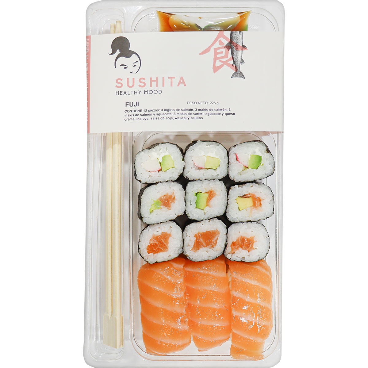 Fuji sushi variado 12 piezas bandeja 225 g · SUSHITA · Supermercado El Corte Inglés El Corte Inglés