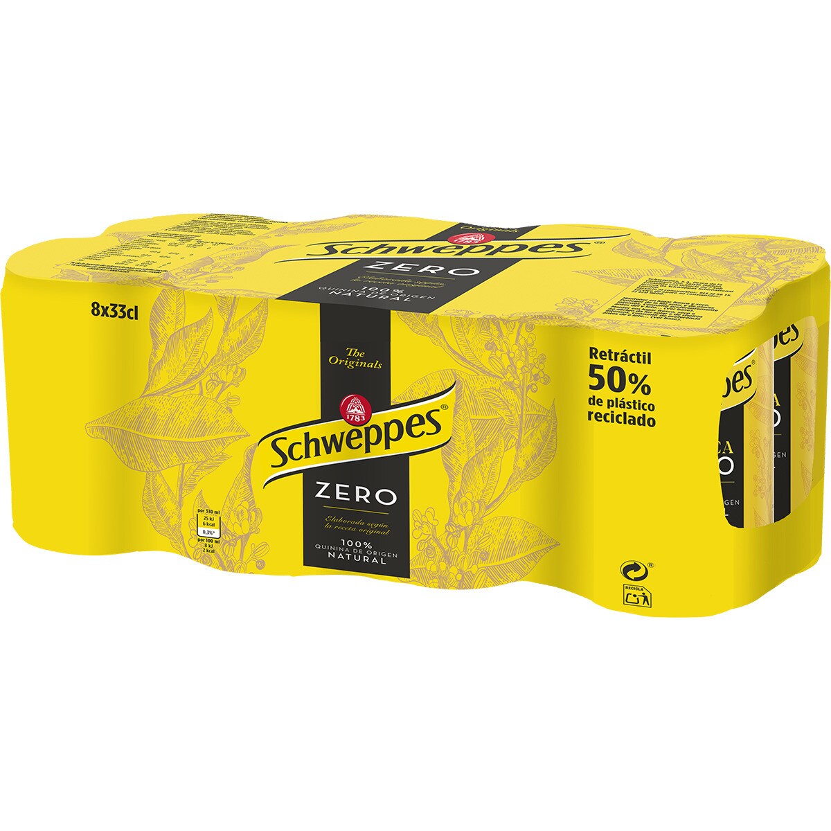 Tónica original 100% aromas naturales pack 8 latas 33 cl · SCHWEPPES ...