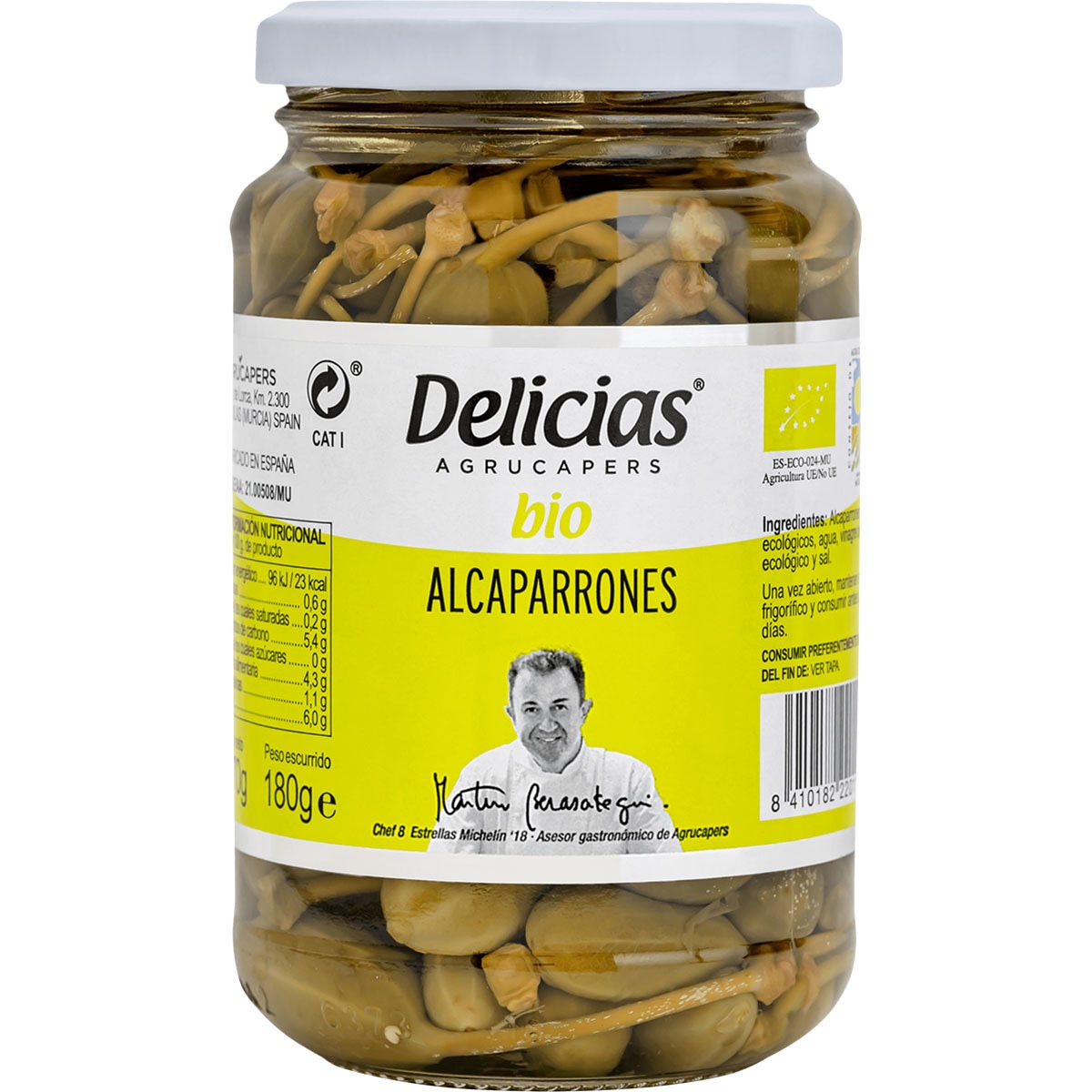 alcaparrones ecológicos en vinagre frasco 180 g neto escurrido ...