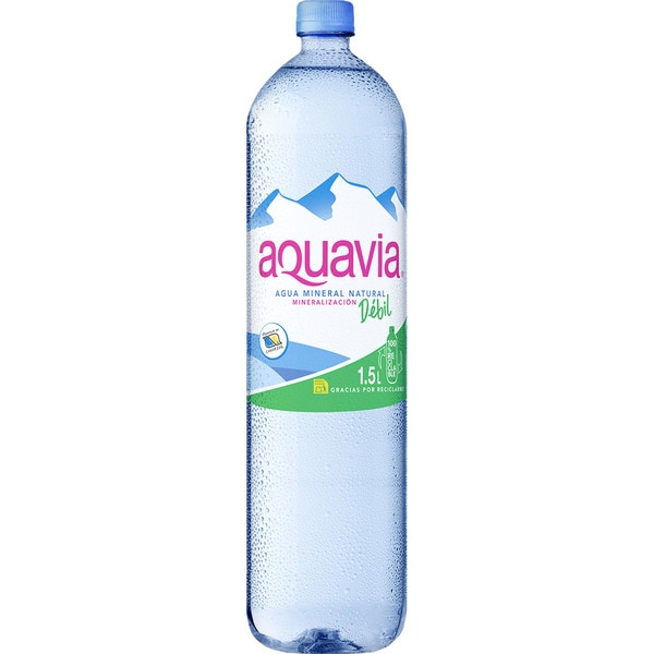 Agua mineral natural de mineralización débil botella 1,5 l · AQUAVIA ...