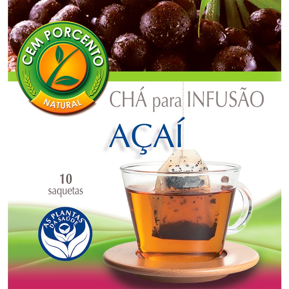 Chá para Infusão Açai embalagem 10 unidades · Cem Porcento ...