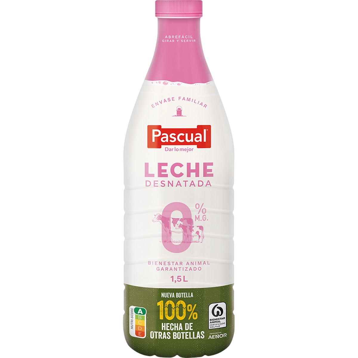 Leche desnatada 0% Materia Grasa botella 1,5 l · PASCUAL · Supermercado ...