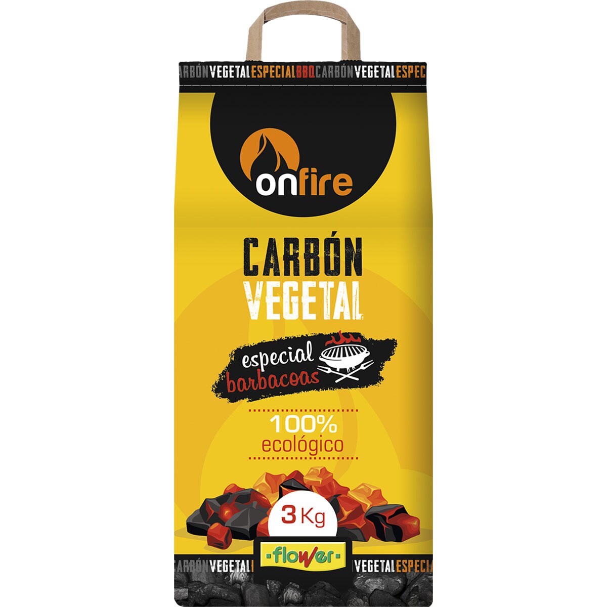 Carbón vegetal ecológico especial barbacoas bolsa 3 kg · ONFIRE ...
