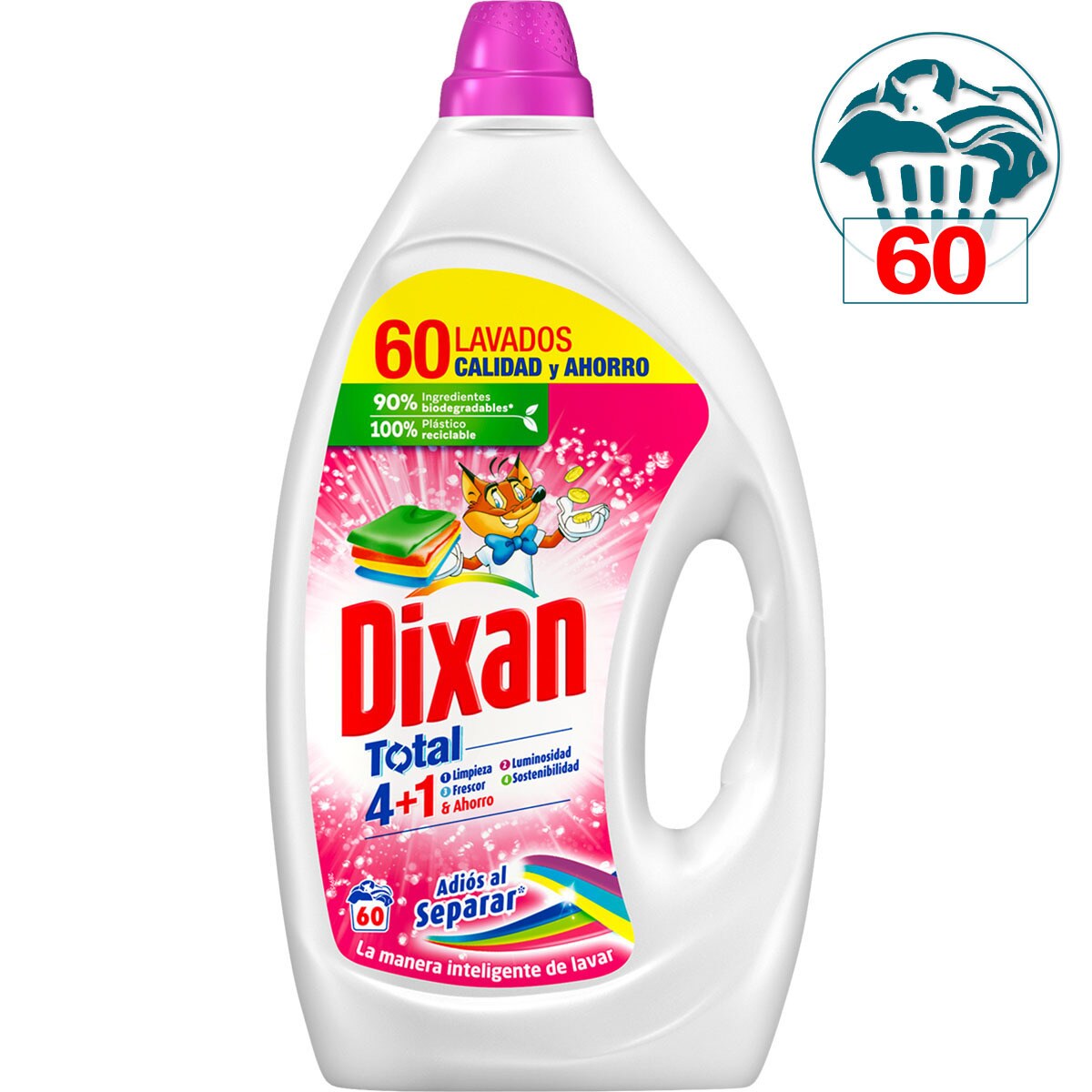 Detergente líquido Adiós al Separar Total 4+1 botella 60 dosis · DIXAN ...