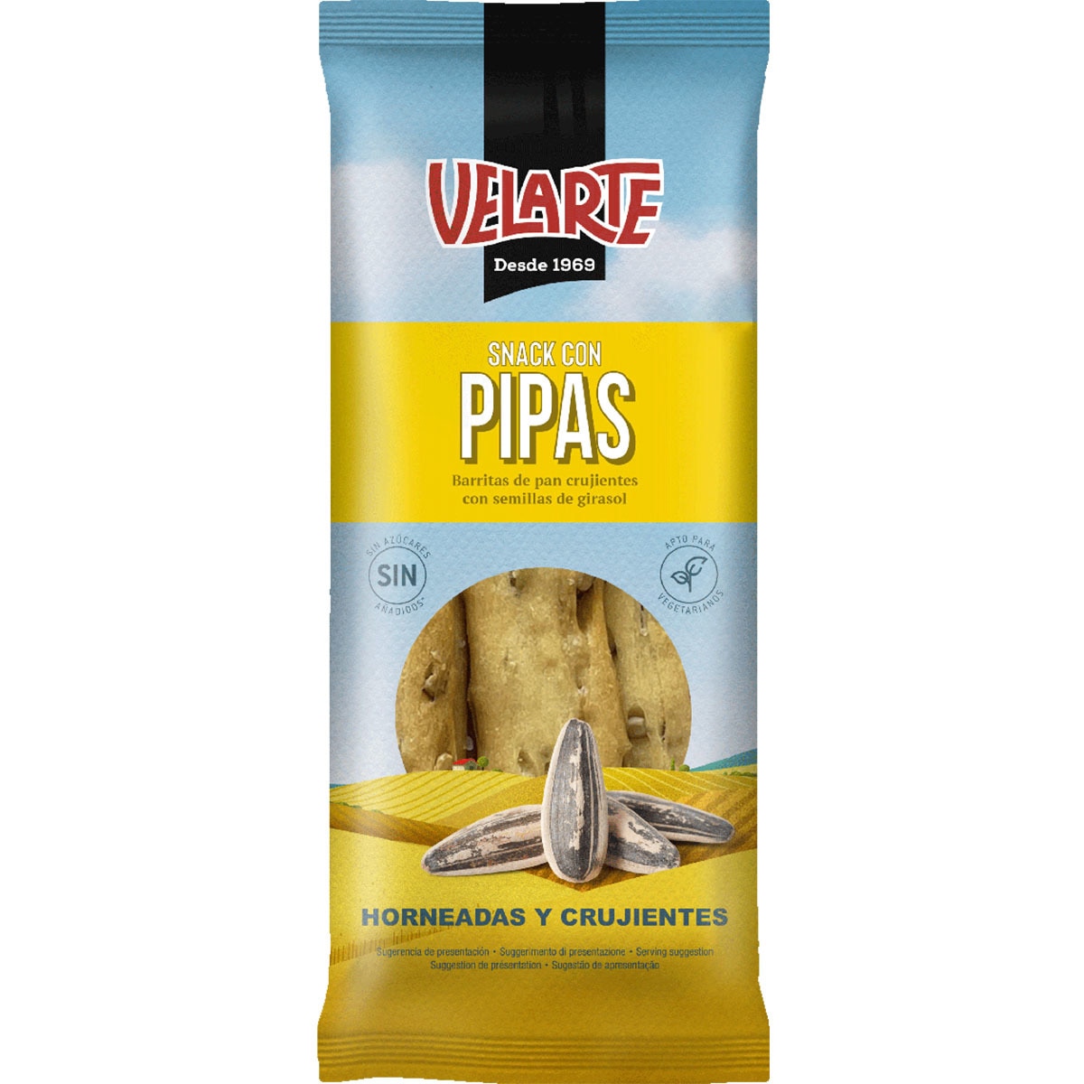 Pipas snack de pan crujientes con semillas de girasol pack 2x 60 g ...