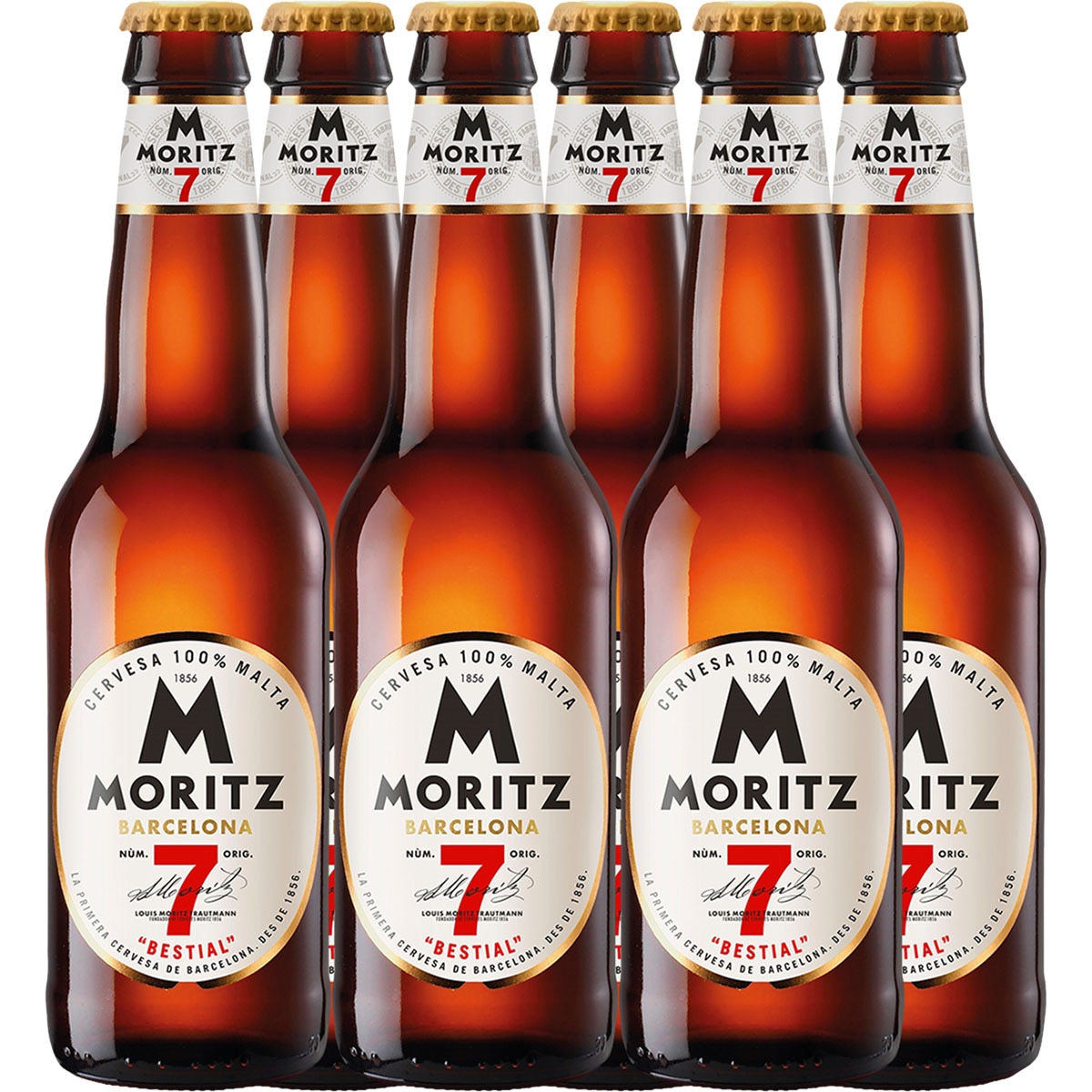 Cerveza rubia 100% Malta pack 6 botellas 25 cl · MORITZ 7 ...