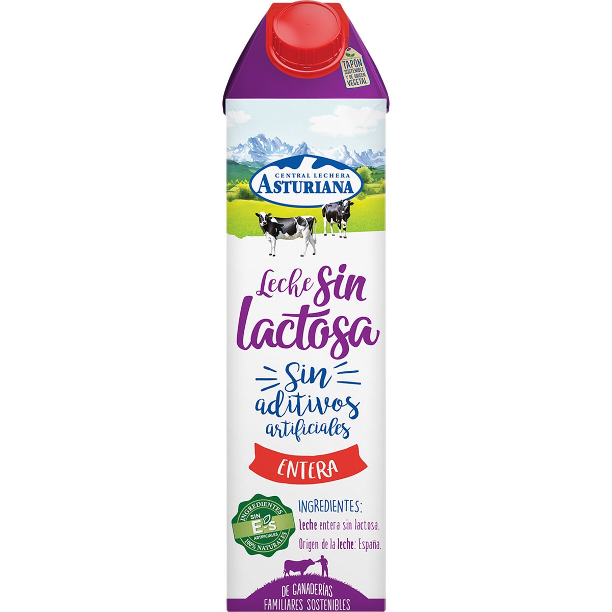 Comprar Leche entera sin lactosa 100% ingredientes naturales brik 1 l ...