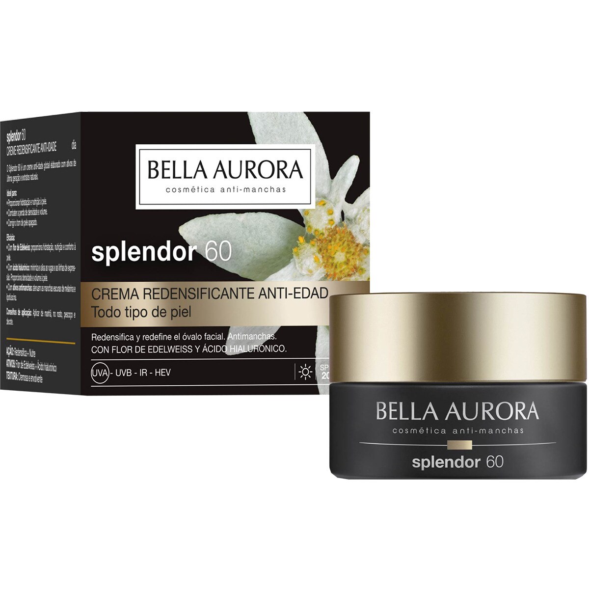 Crema de día redensificante anti-edad Splendor 60 tarro 30 ml con flor ...