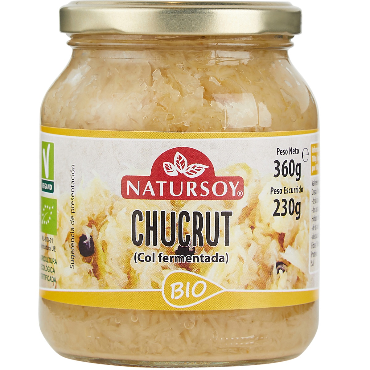 Chucrut ecológico frasco 360 g · NATURSOY · Supermercado El Corte ...