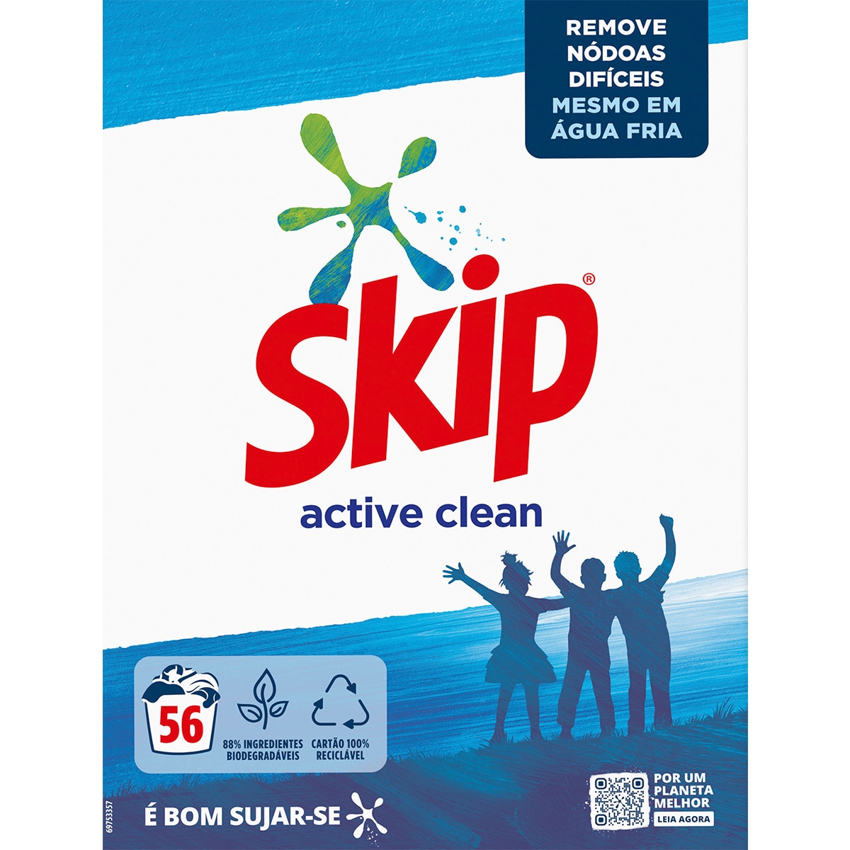 Detergente em Pó para Máquina da Roupa Active Clean embalagem 56 doses ...