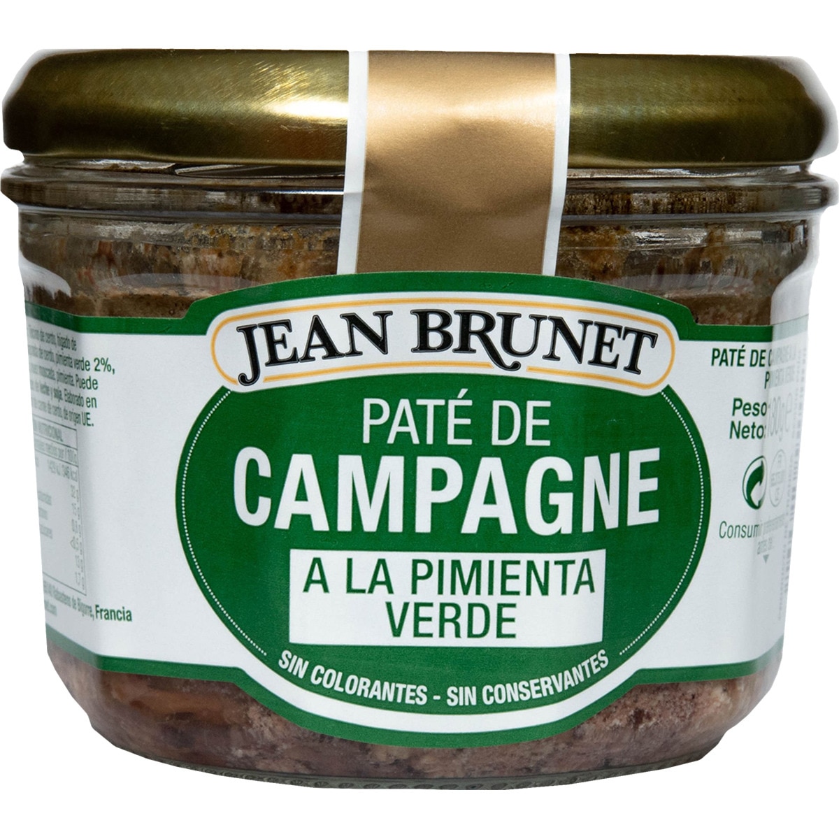 Paté de campaña a la pimienta verde tarrina 180 g · JEAN BRUNET ...