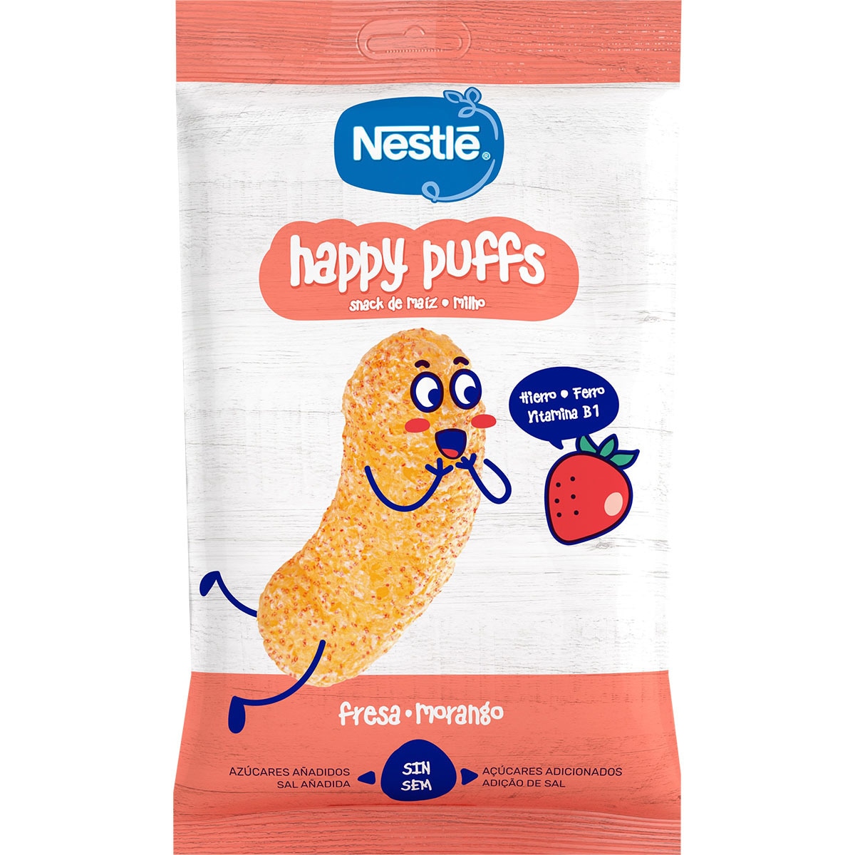 Happy Puffs snacks de maíz sabor fresa sin sal y sin azúcares añadidos ...