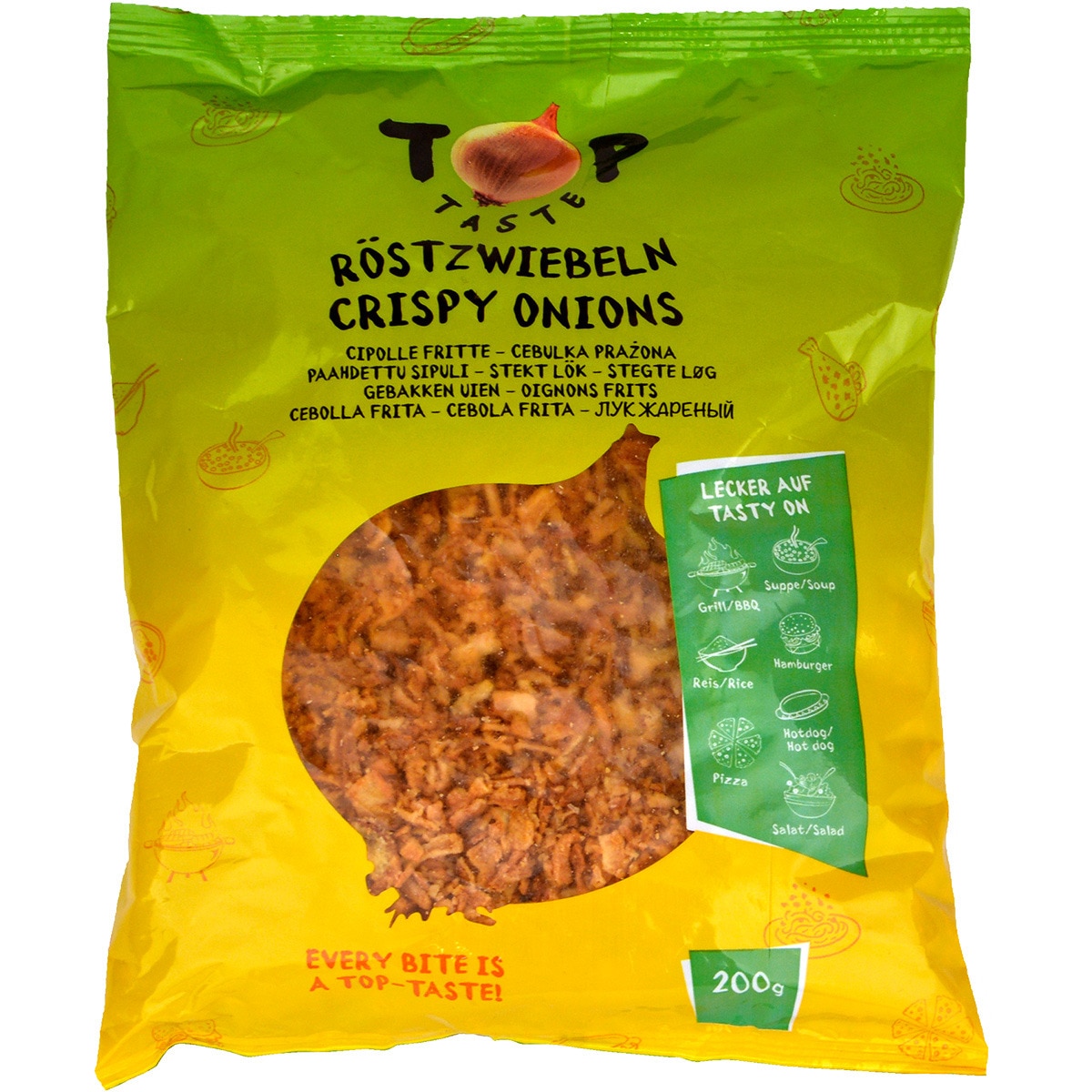 Comprar Cebolla frita crujiente deshidratada envase 200 g · TOP TASTE ...