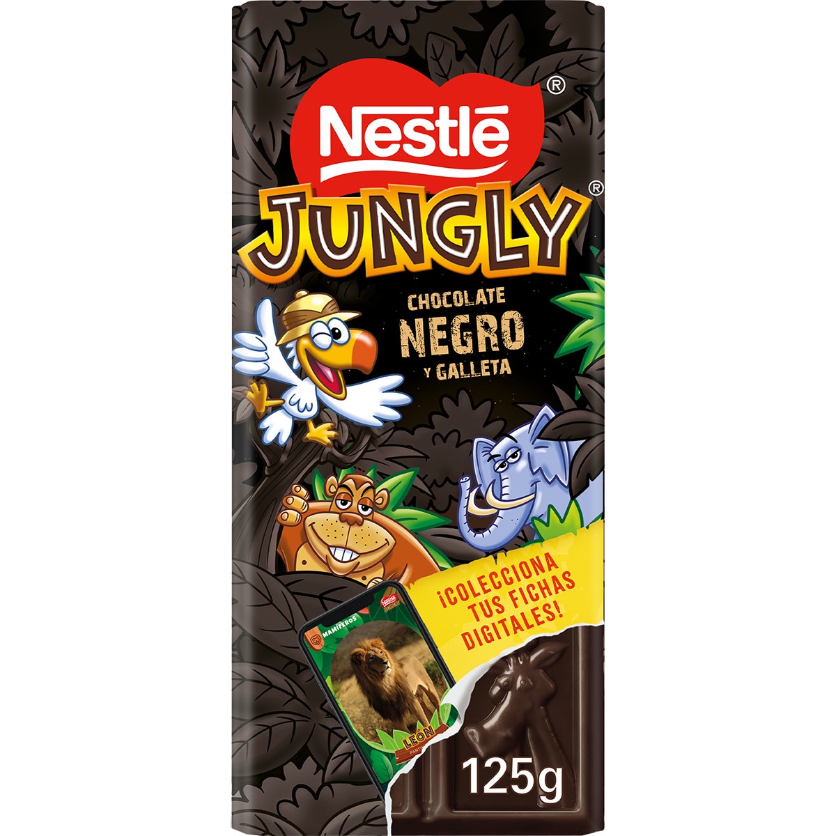 Chocolate negro con galleta tableta 125 g · NESTLE JUNGLY ...
