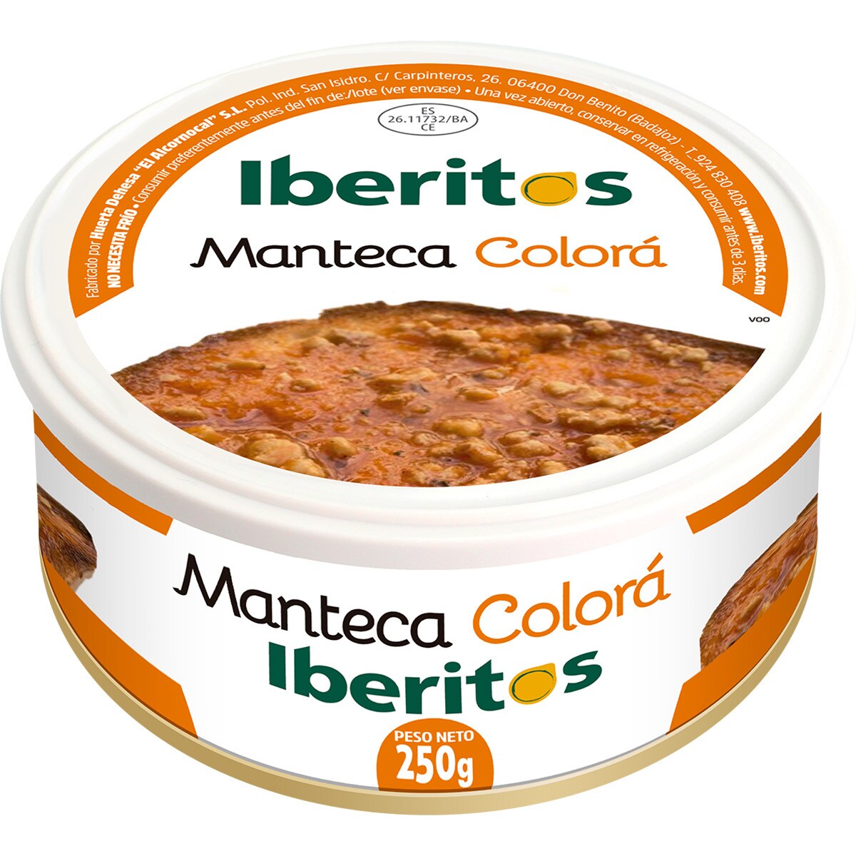 Manteca colorá sin gluten lata 250 g · IBERITOS · Supermercado El Corte ...