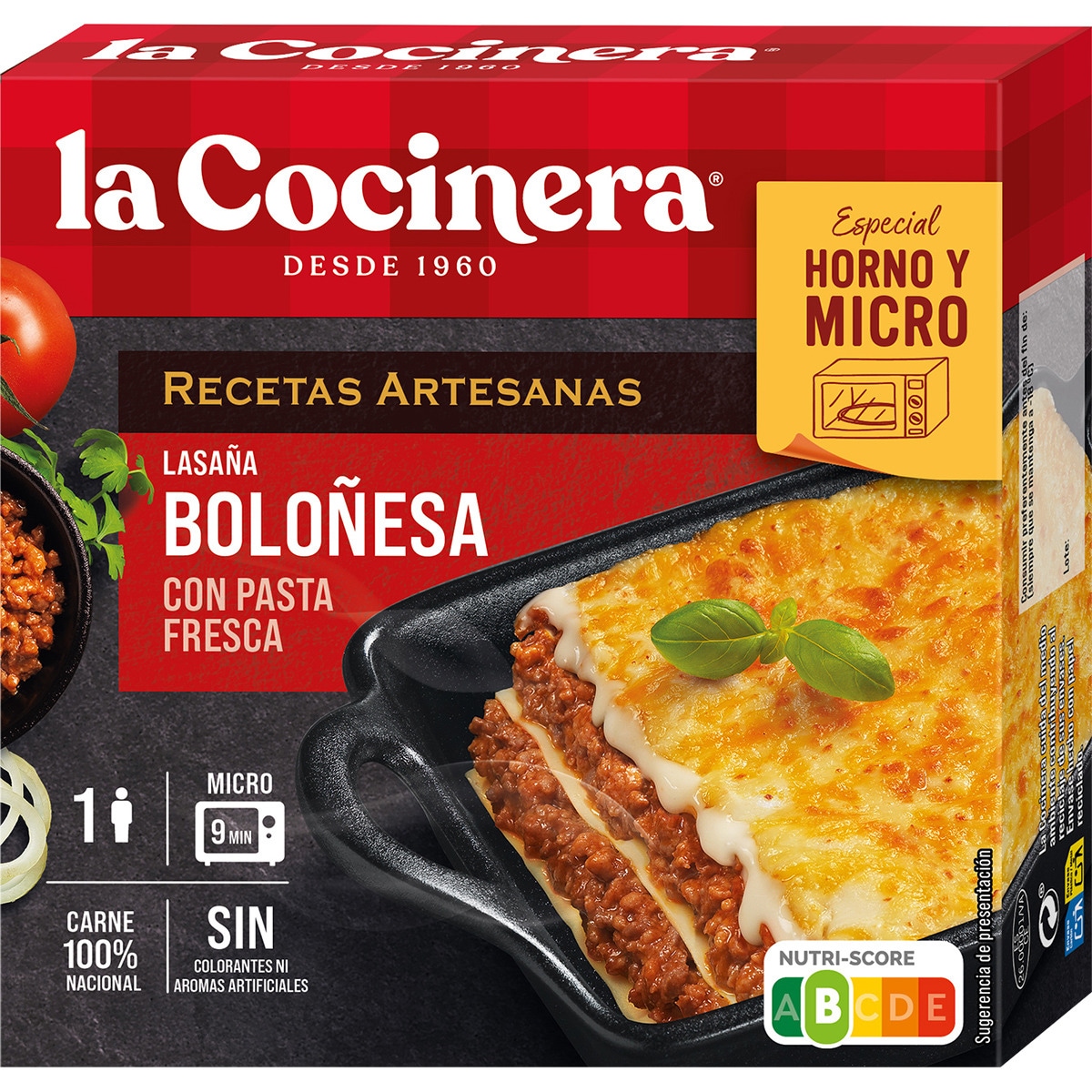 Lasaña boloñesa 1 ración estuche 280 g · LA COCINERA RECETAS ARTESANAS ...