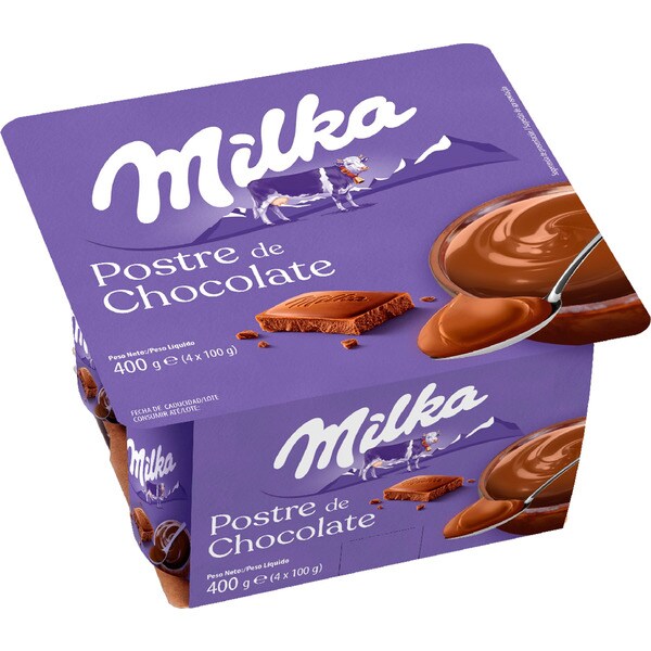 Milka Sobremesa de Chocolate Pack 4 unidades embalagem 100 g · Reina ...