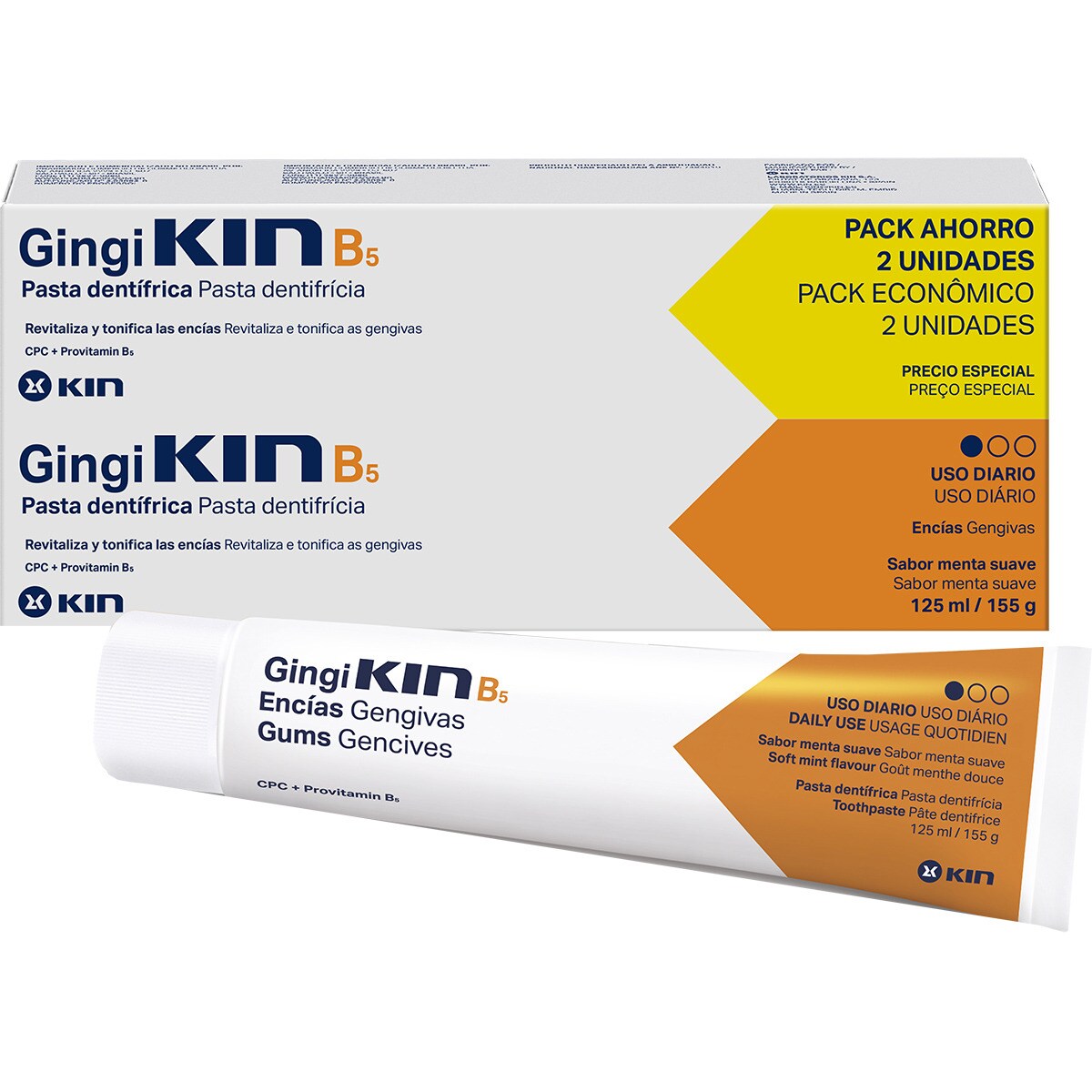Comprar Gingi Kin Plus pasta dentífrica antiséptica con flúor pack 2 ...