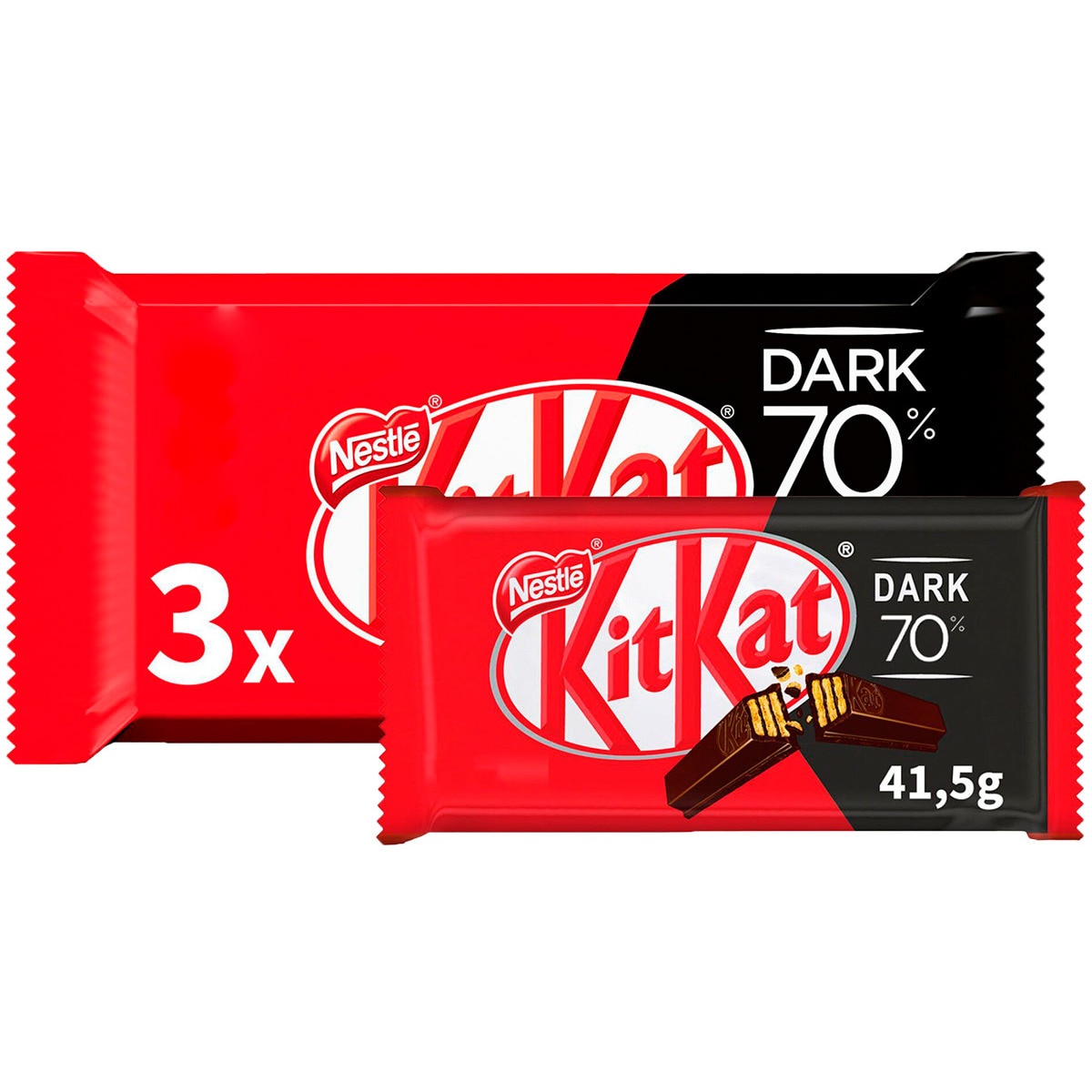 Multipack 70% Dark Pack 3 unidades embalagem 41,5 g · Nestlé Kit Kat ...