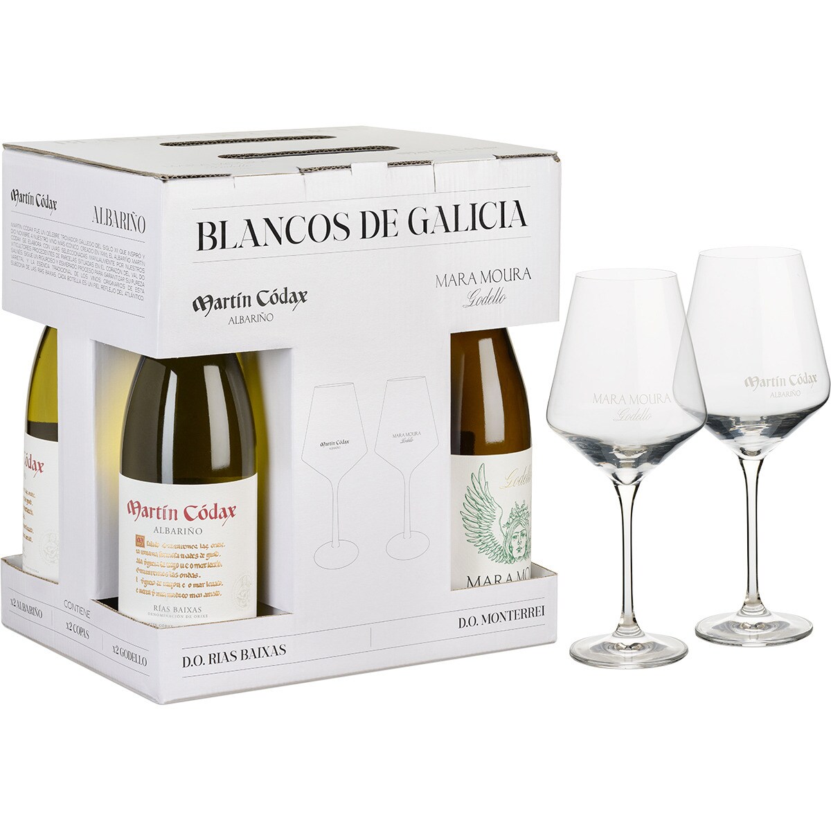 Vino blanco Albariño DO Rías Baixas + Mara Moura Vino blanco godello DO ...