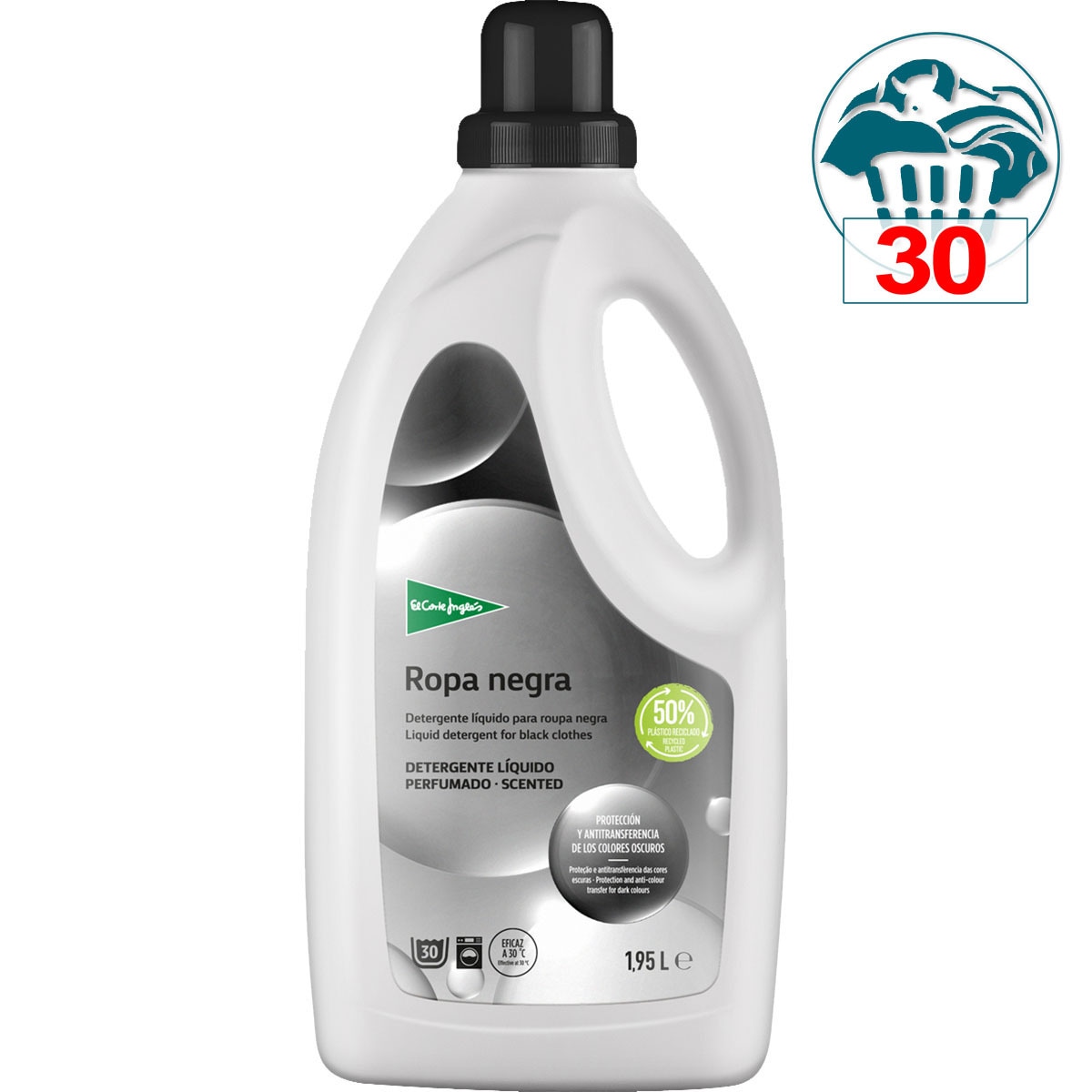 Detergente máquina líquido para ropa negra 1,95 l botella 30 dosis · EL ...