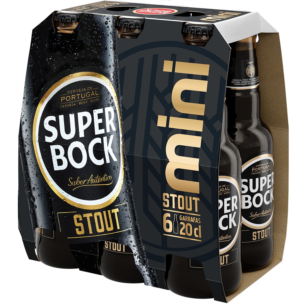 Cerveja Nacional Mini Preta Stout Pack 6 unidades garrafa 20 cl · Super ...
