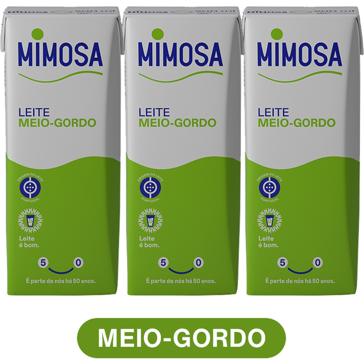 Leite Meio Gordo Pack 4 unidades embalagem 200 ml · Mimosa ...