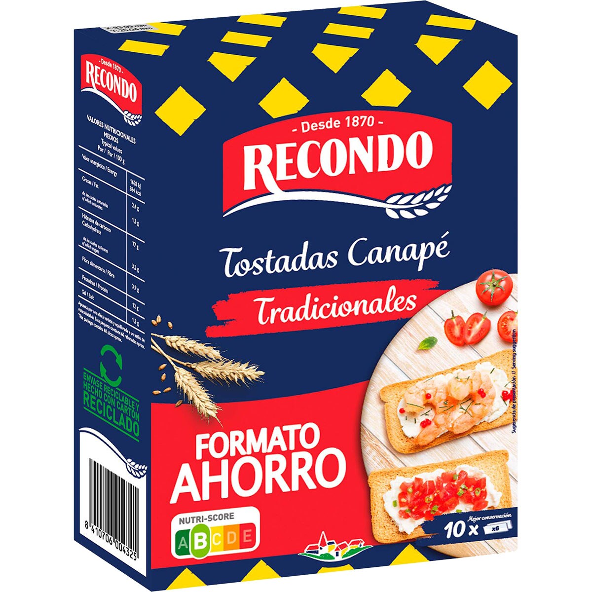 Tostadas para canapé tradicionales formato ahorro estuche 200 g ...