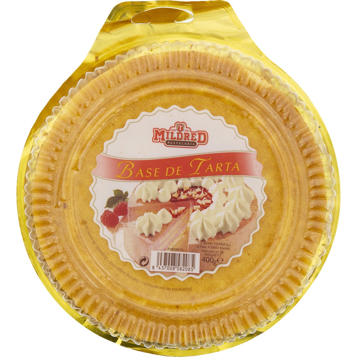 base de tarta a la vainilla para tarta estuche 400 g · MILDRED ...