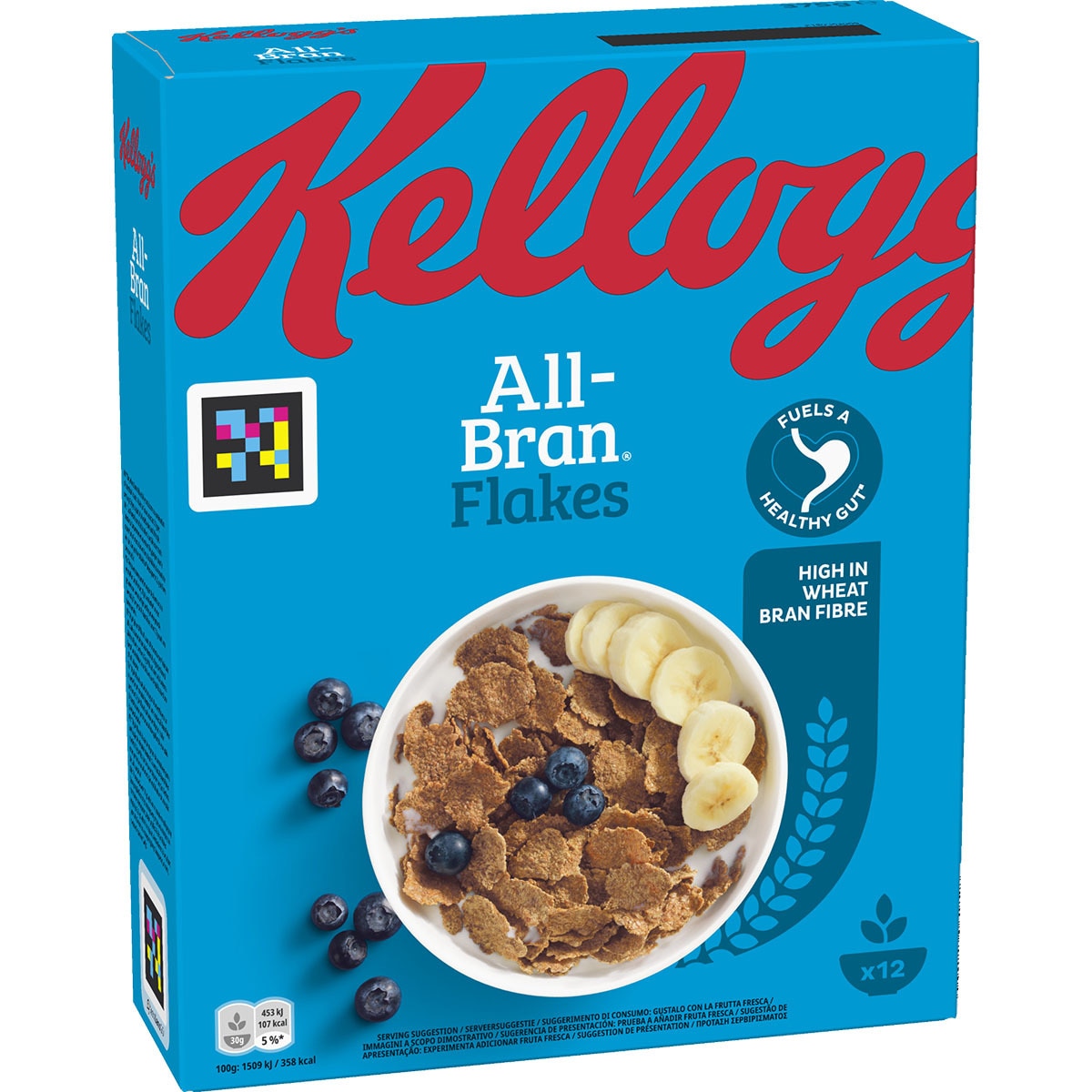 Flakes cereales de desayuno con fibra natural de trigo paquete 375 g ...