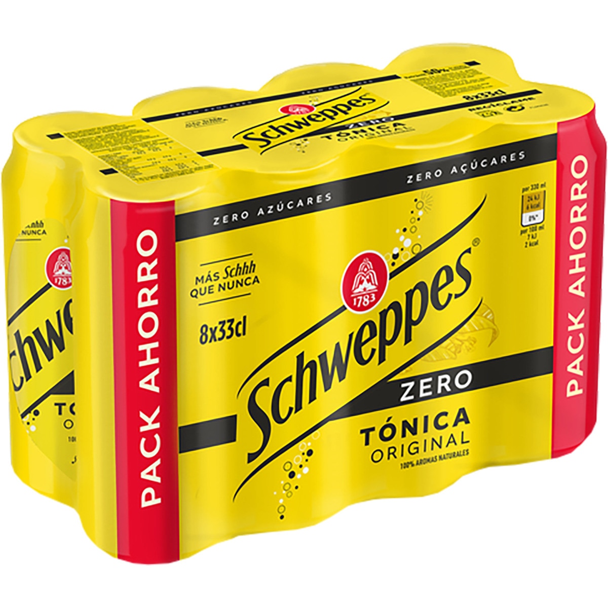 Tónica original 100% aromas naturales pack 8 latas 33 cl · SCHWEPPES ...