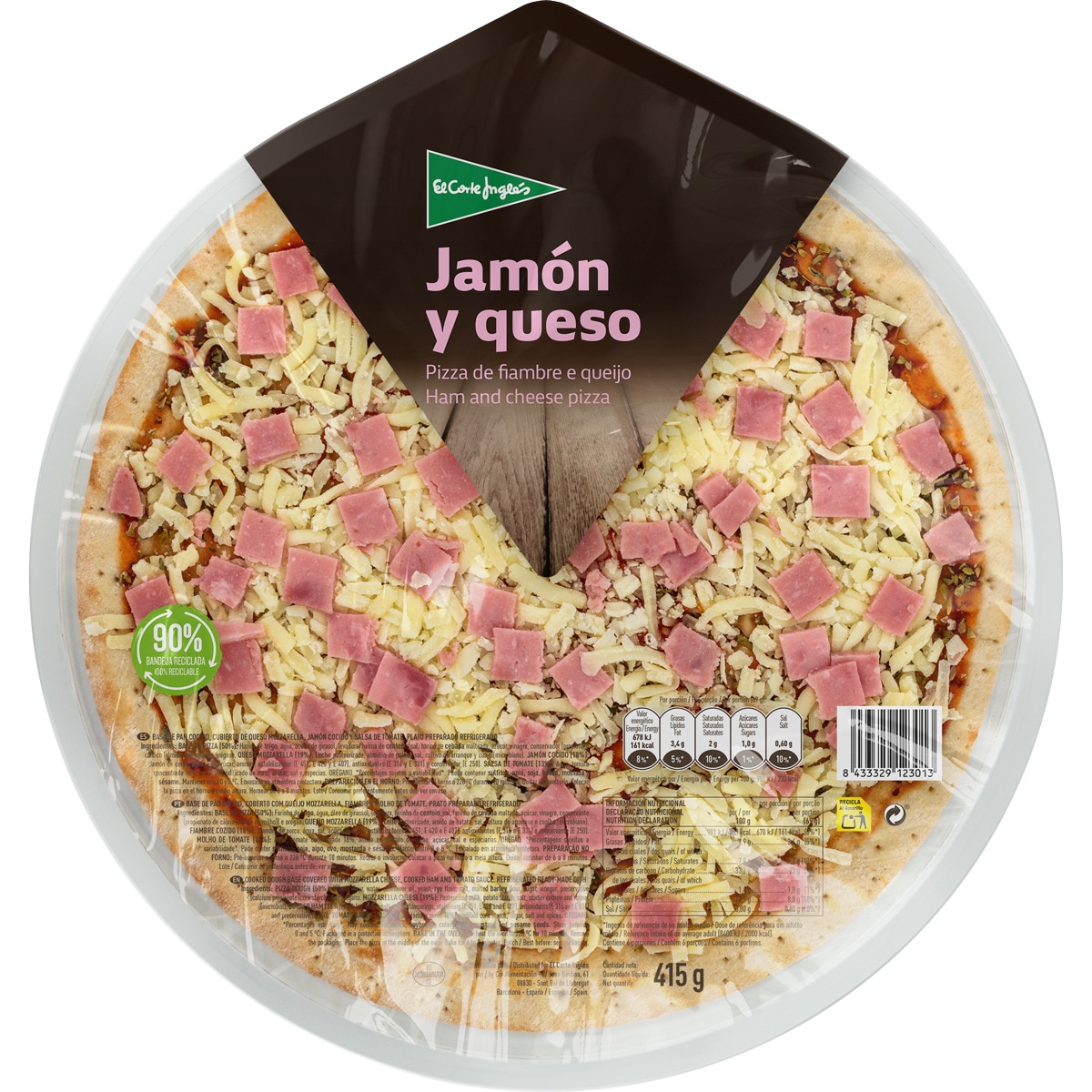 pizza jamón y queso envase 415 g · EL CORTE INGLES · Supermercado El ...