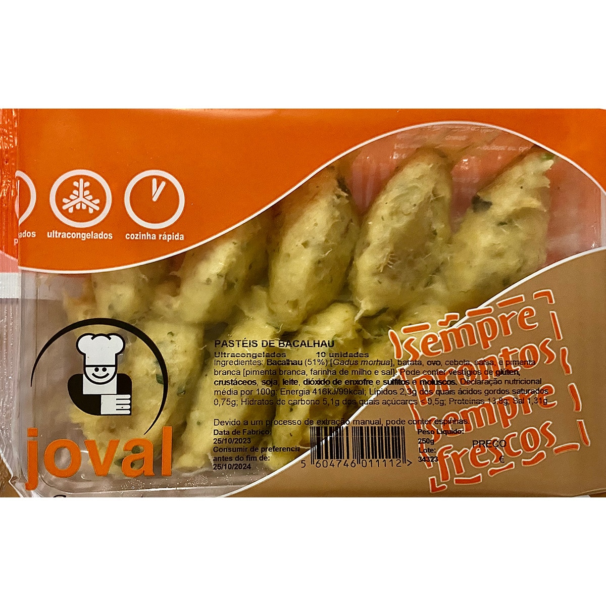 Pastéis de Bacalhau embalagem 10 unidades · Joval · Supermercado El ...
